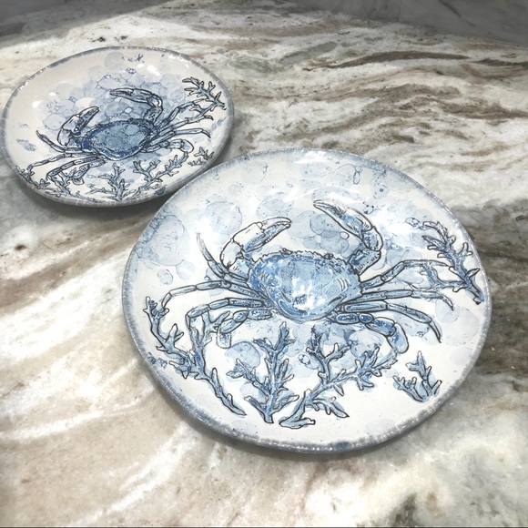 Spectrum Designz | Dining | Spectrum Blue Crab 8 Salad Plates Set Of 4 ...